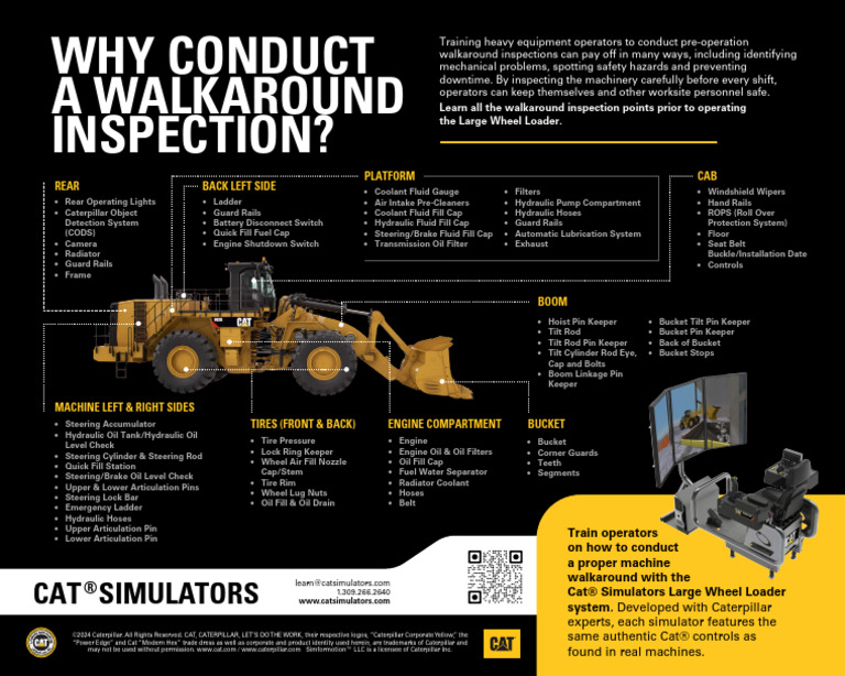 CatSimulators Machine Walkaround Infographic - LWL | PDF | Steering ...