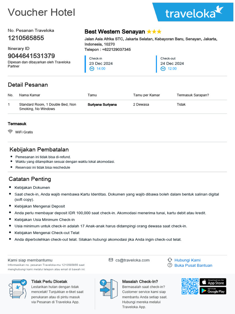 Suriyana-1210565855-Best Western Senayan-HOTEL_STANDALONE | PDF