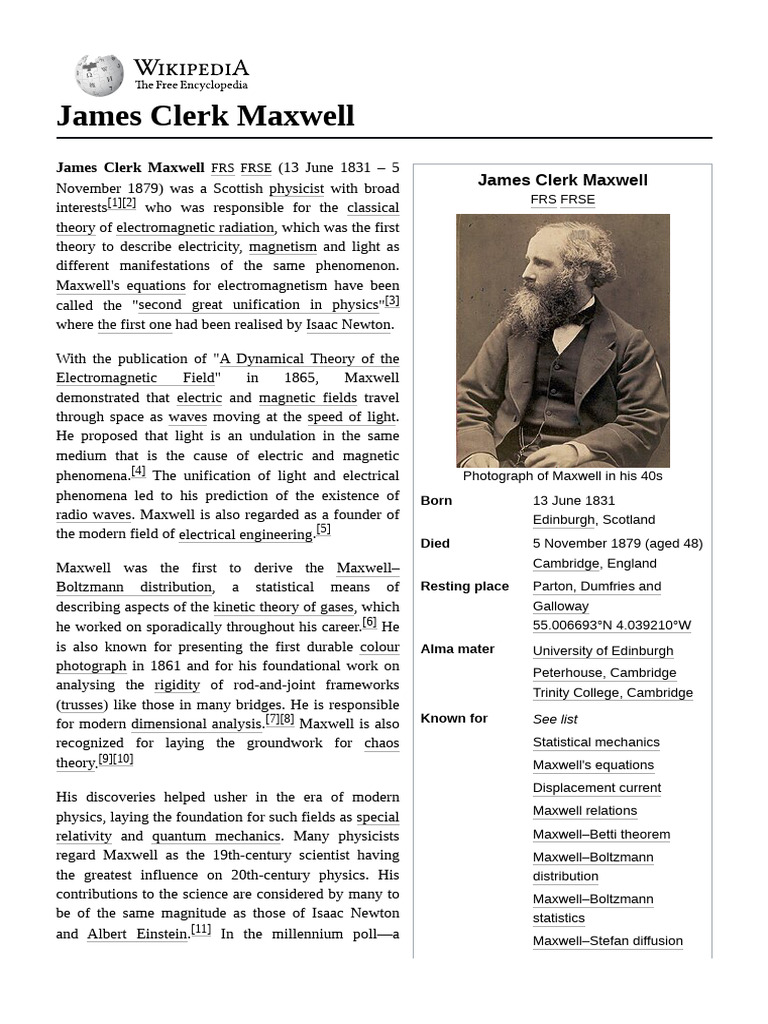 James_Clerk_Maxwell | PDF | James Clerk Maxwell | Thermodynamics
