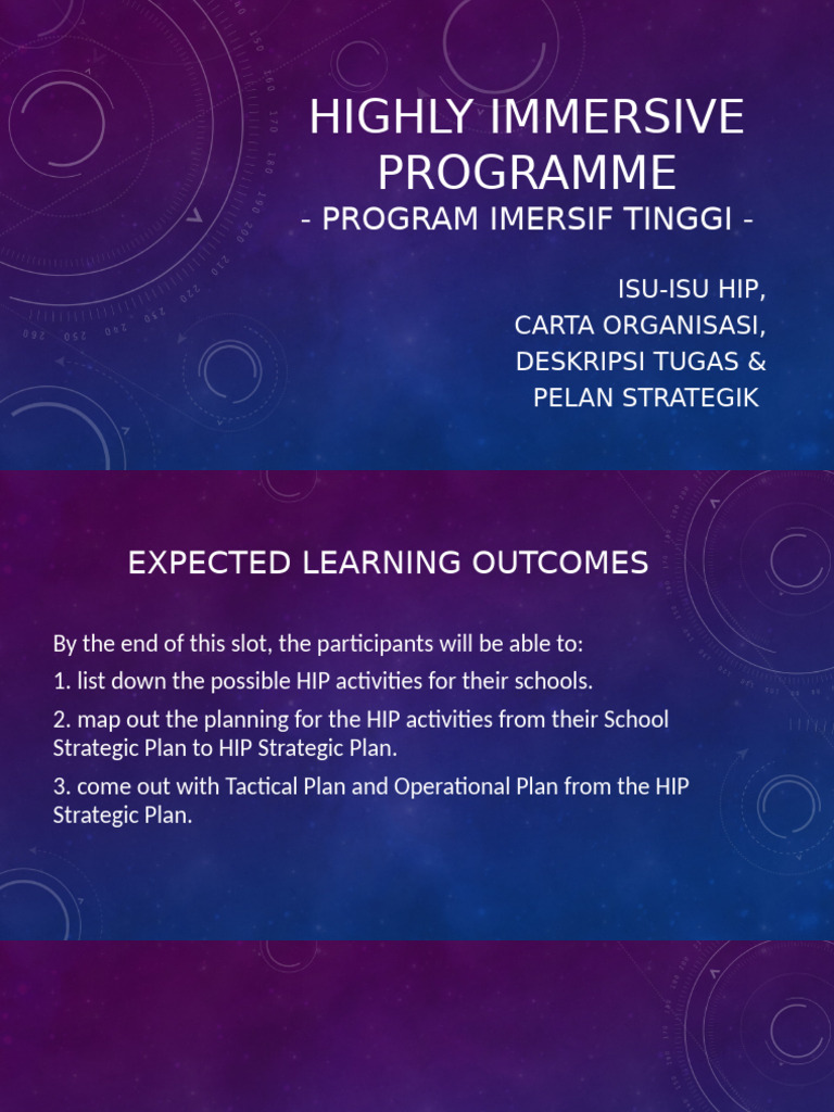 Highly Immersive Programme: - Program Imersif Tinggi | PDF