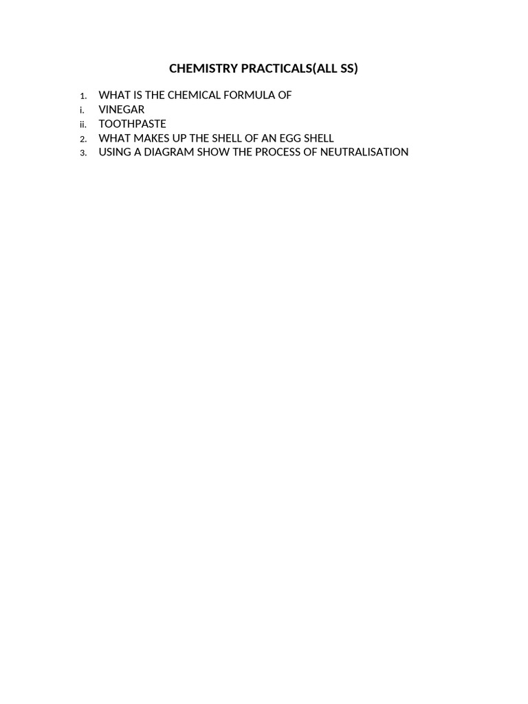 Chemistry Practicals | PDF