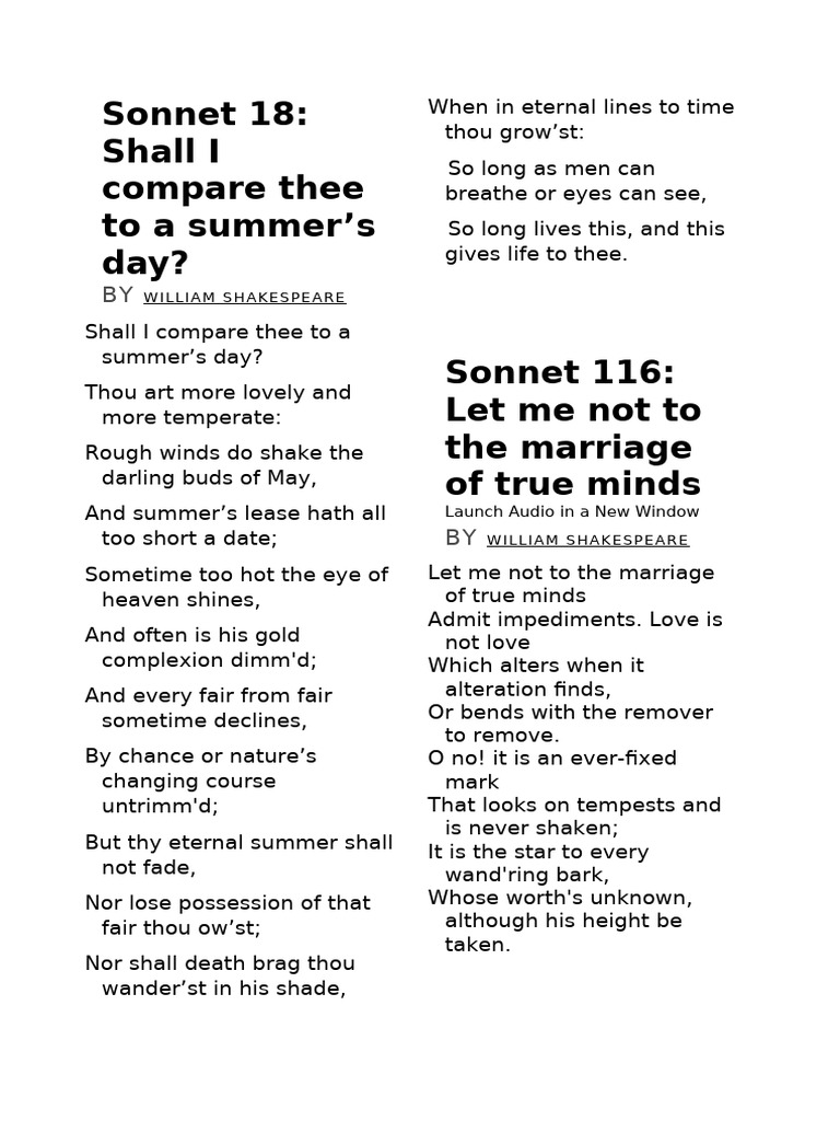Shakespearian+Sonnets | PDF
