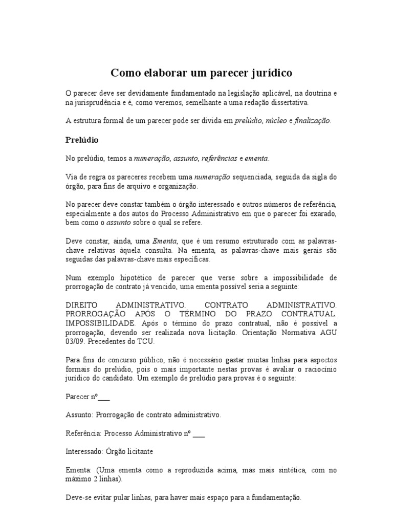 Como Elaborar Um Parecer Jurídico | PDF | Promotor | Advogado
