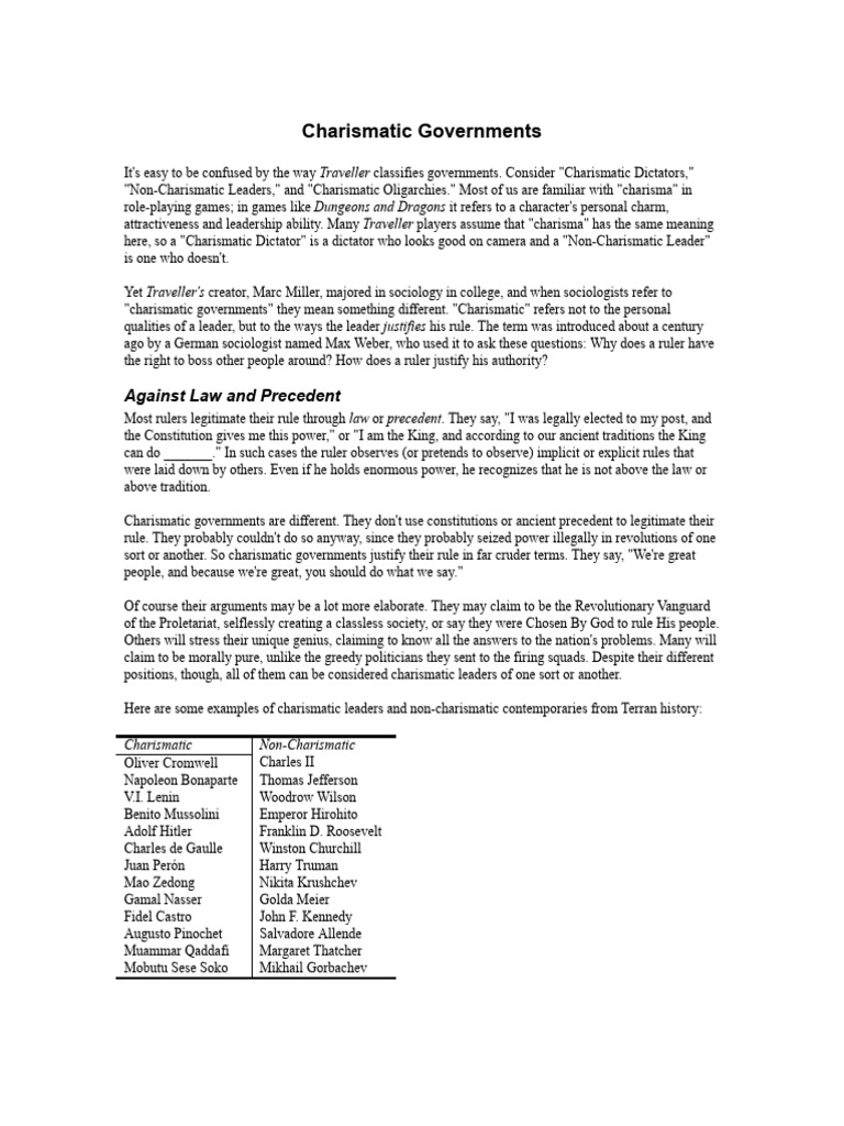 Understanding Charismatic Governments | PDF | Charisma | Political Science
