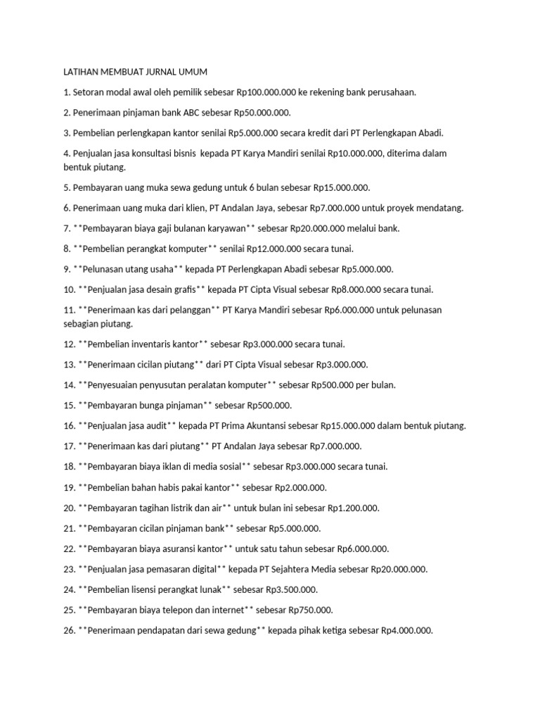 Lat UH Jurnal Umum | PDF