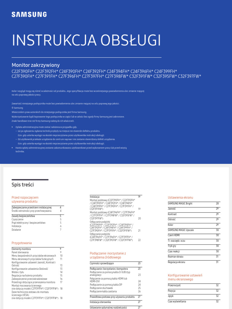 instrukcja-obslugi-SAMSUNG-C24F396FHR | PDF