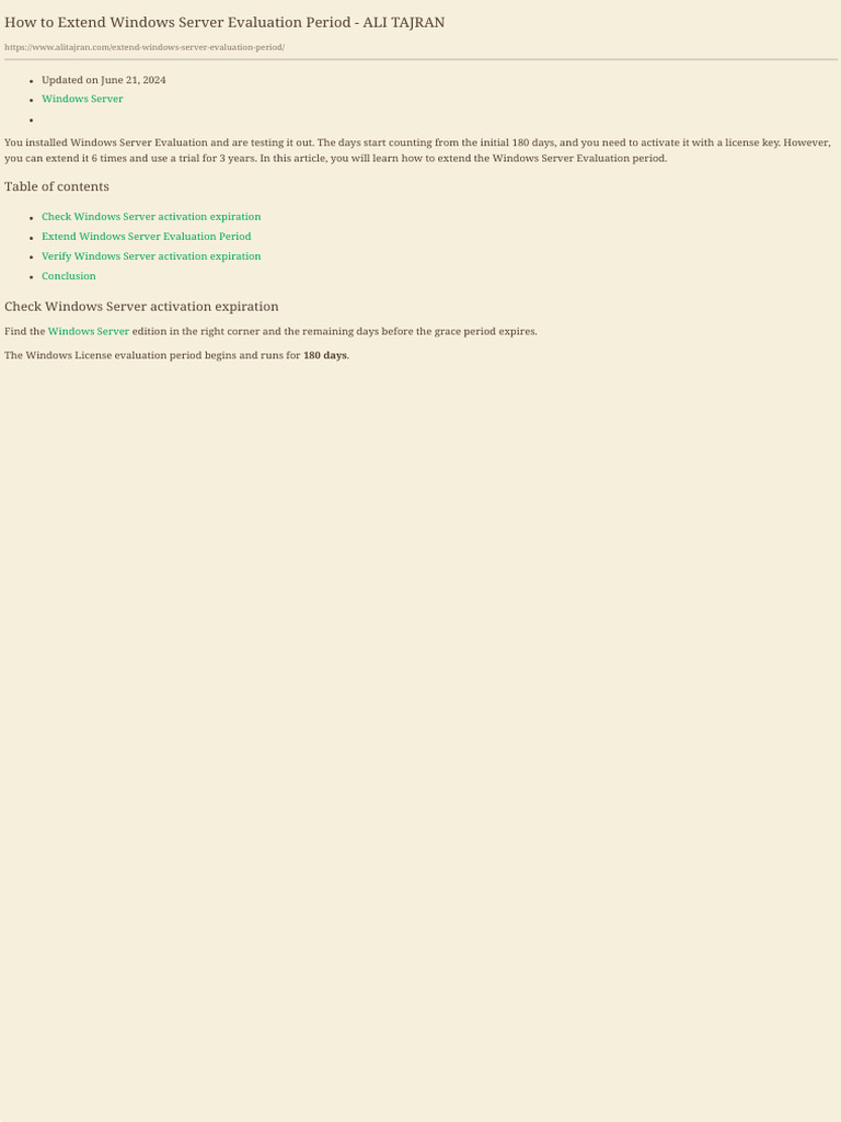 How to Extend Windows Server Evaluation Period -- | PDF | Microsoft Windows | Software
