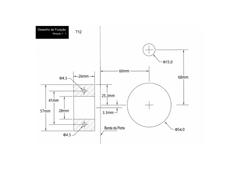 Gabarito Fechadura T12 | PDF