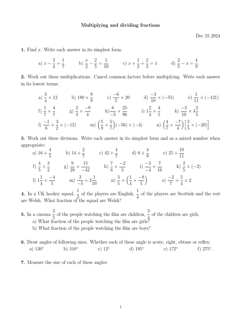 3. MULTIPLYING AND DIVIDING FRACTIONS | PDF | Numbers | Mathematical Notation