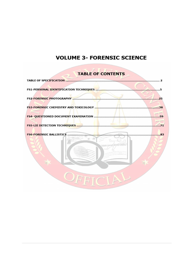 Forensic Science Exam Guide Overview | PDF | Forensic Science | Fingerprint