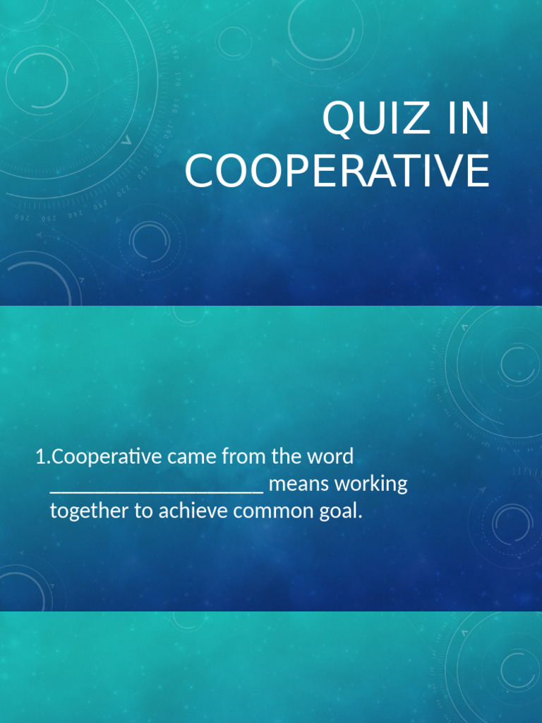 Quiz in Cooperative | PDF