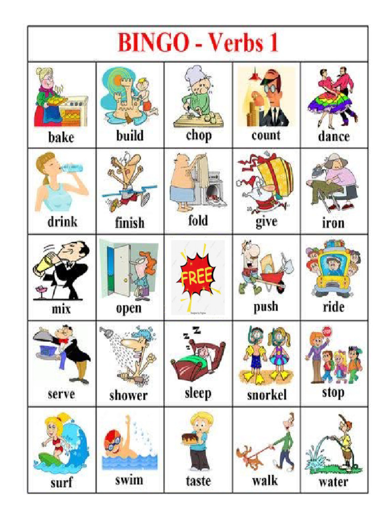 Bingo de Verbos | PDF