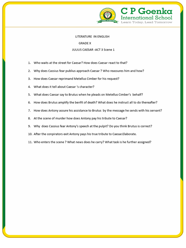Act 3 SC 1 Julius Caesar | PDF