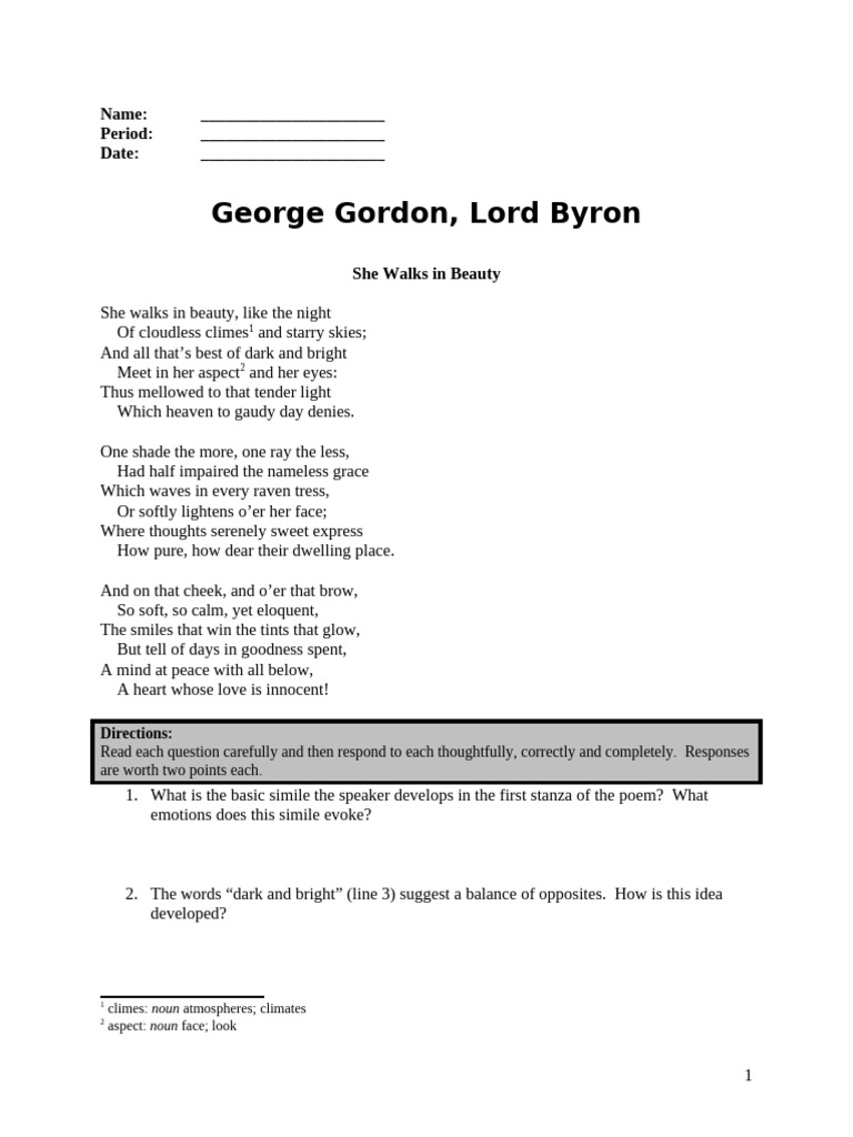 George Gordon - Lord Byron Poems | PDF