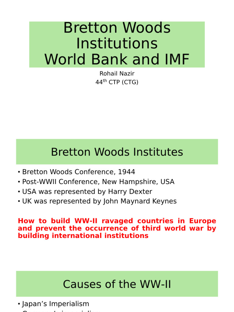 Bretton Woods Institutions | PDF | Bretton Woods System | International ...