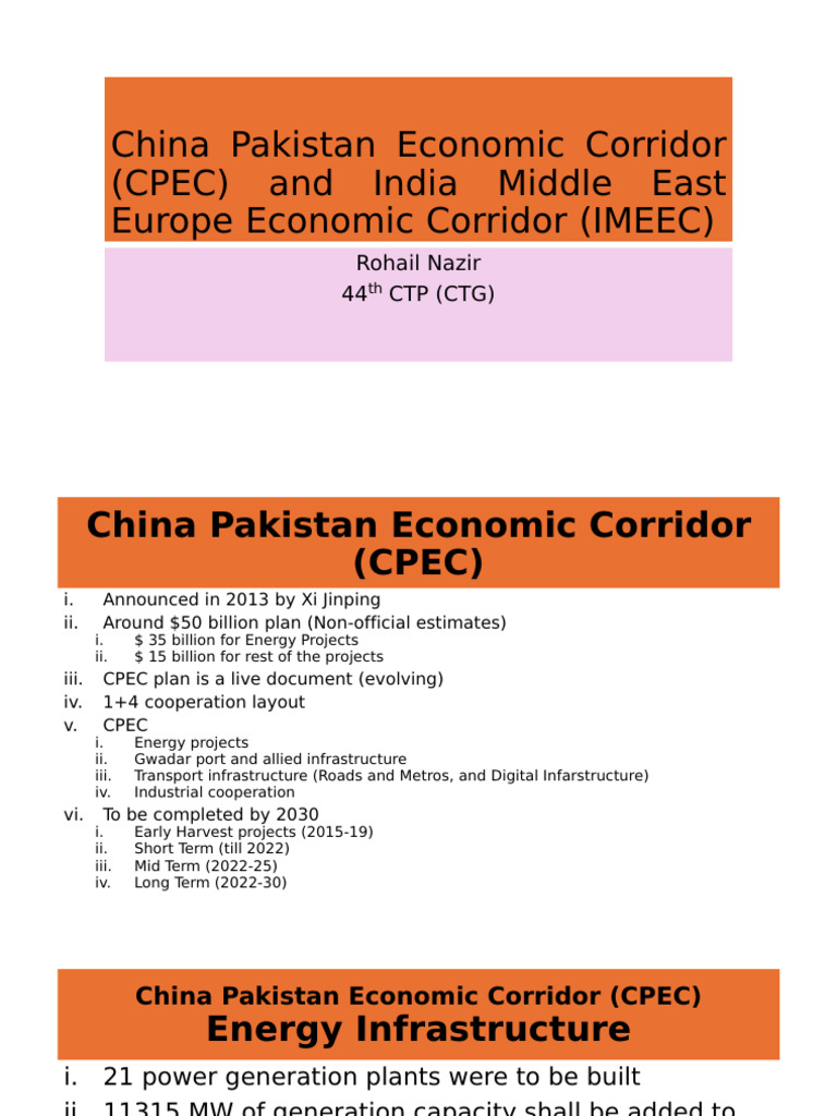 CPEC and IMEEC | PDF | Economies