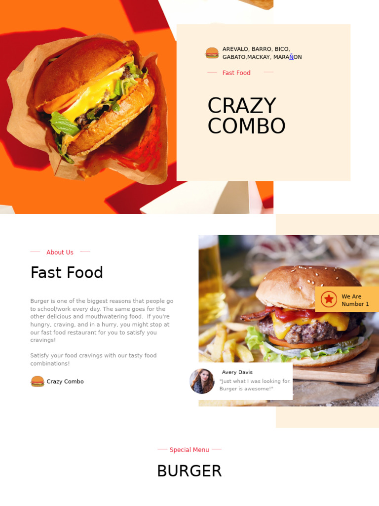 Crazy Combo | PDF | Hamburgers | Soft Drink