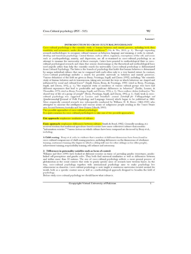 PSY515_Highlighted_handouts_Midterm (Lesson1,2,3,5,6) | PDF