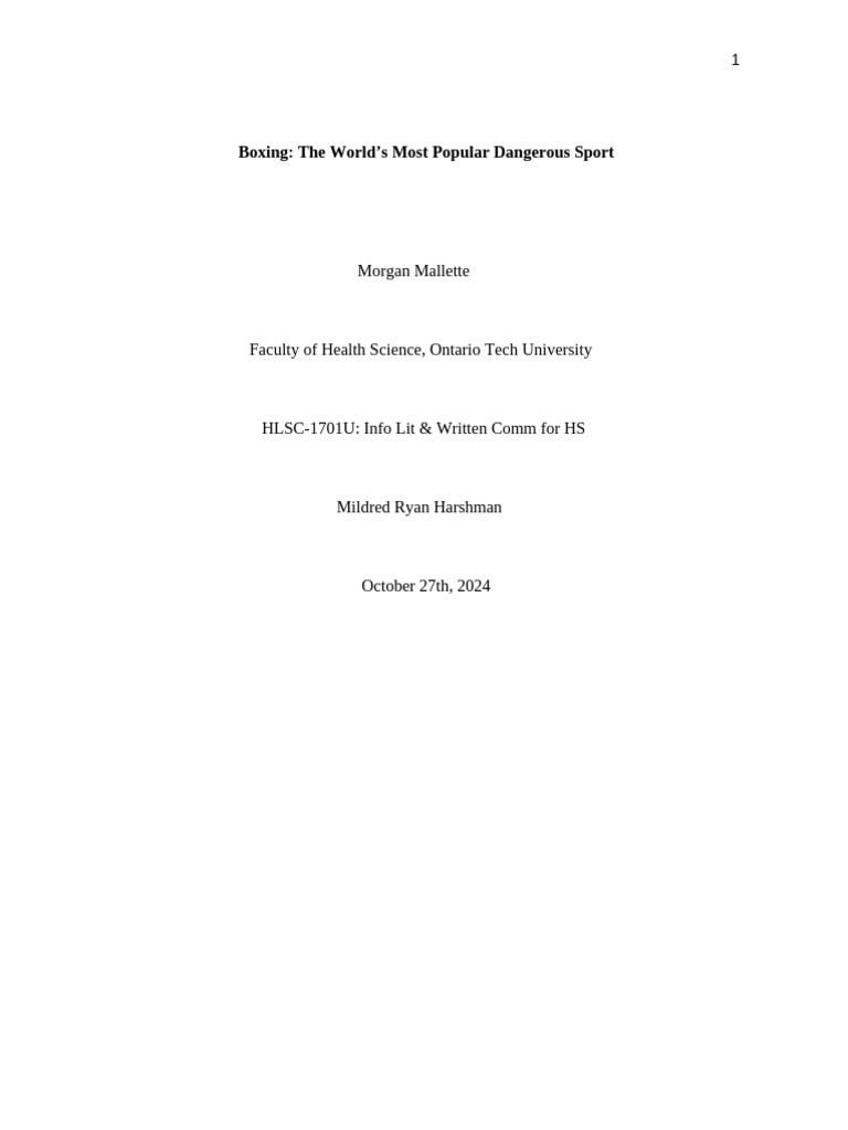 First Draft For Paper Proposal - Morgan Mallette | PDF | Chronic ...