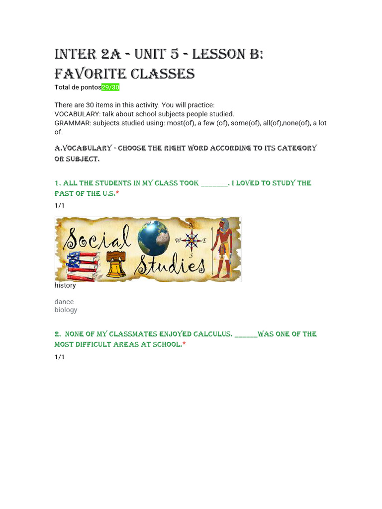 INTER 2A | PDF | English Language