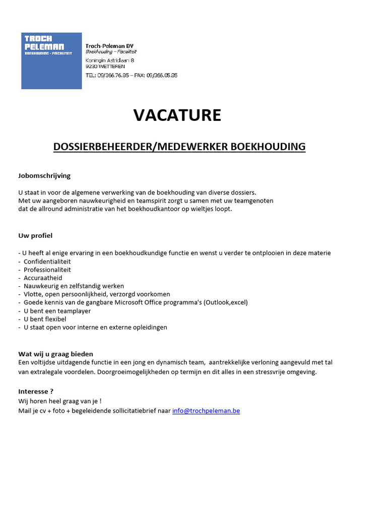 vacature2a | PDF