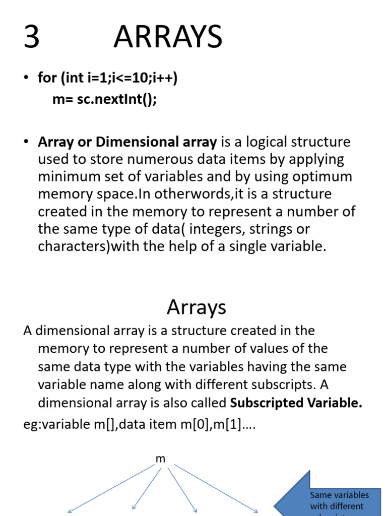 arrays | PDF | Applied Mathematics | Algorithms And Data Structures arrays | PDF | Applied Mathematics | Algorithms And Data Structures