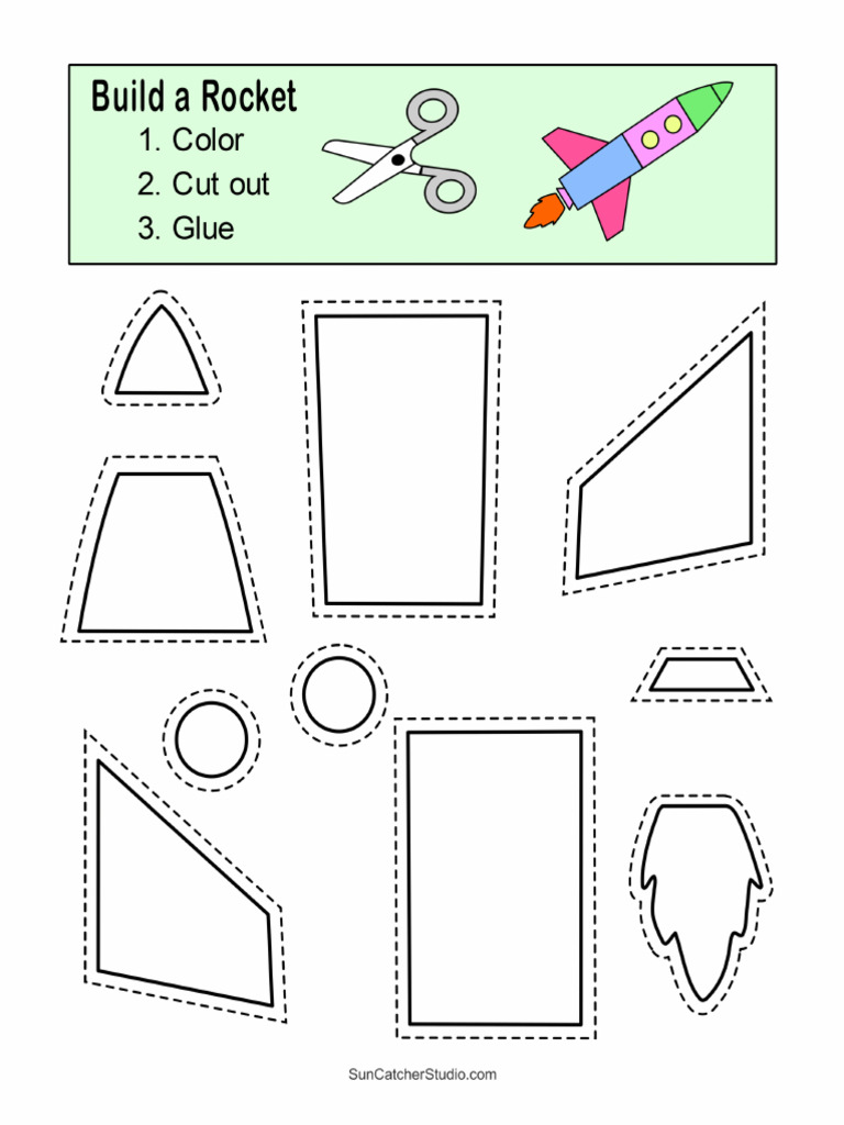 cut-and-glue-preschool-worksheet-rocket | PDF
