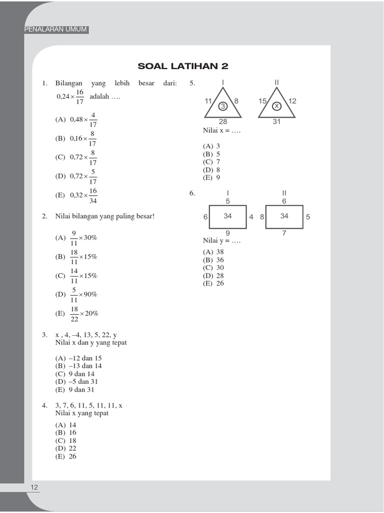 SOAL_TPS Penalaran Umum (Matematika) | PDF