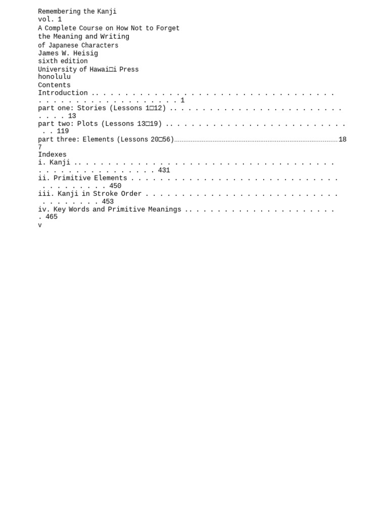 Remembering Kanji | PDF Remembering Kanji | PDF