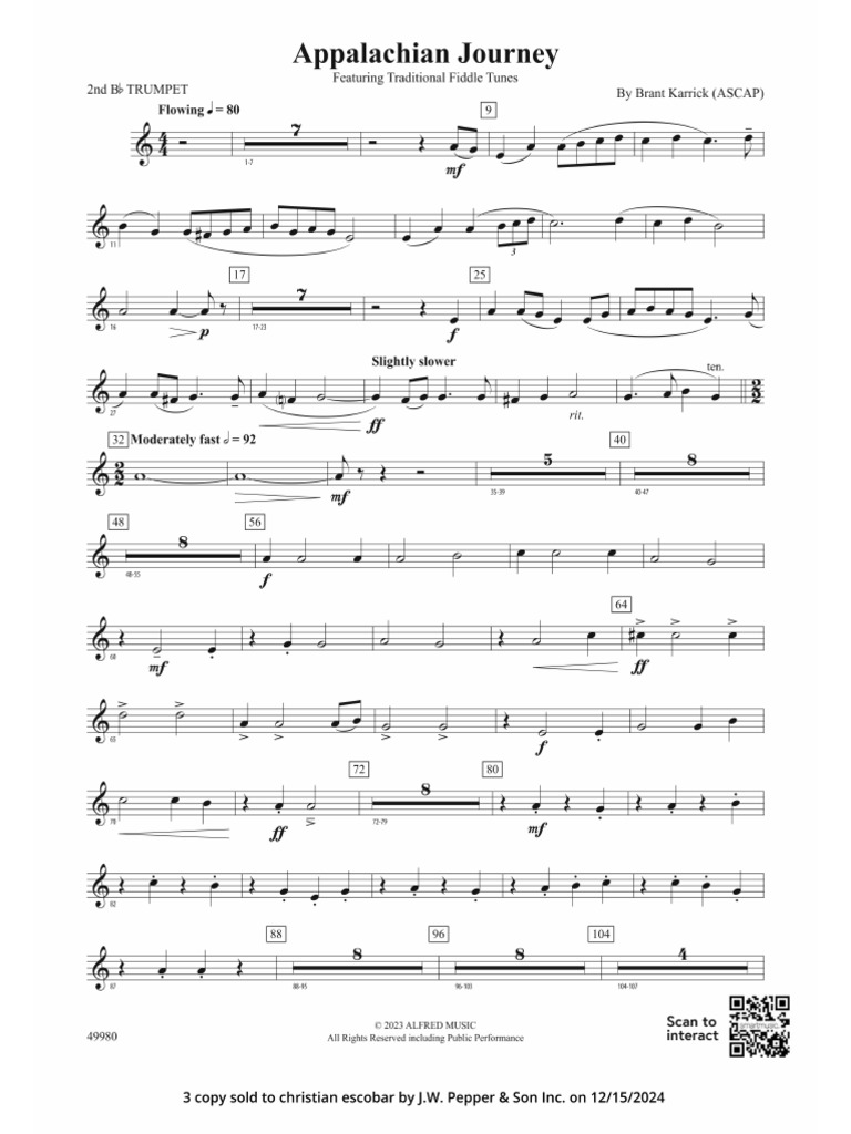 Appalachian Journey 2nd B-flat Trumpet- | PDF