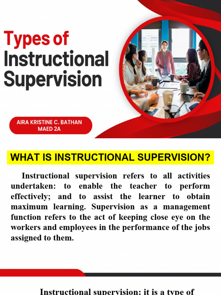 Types of Instructional Supervision | PDF