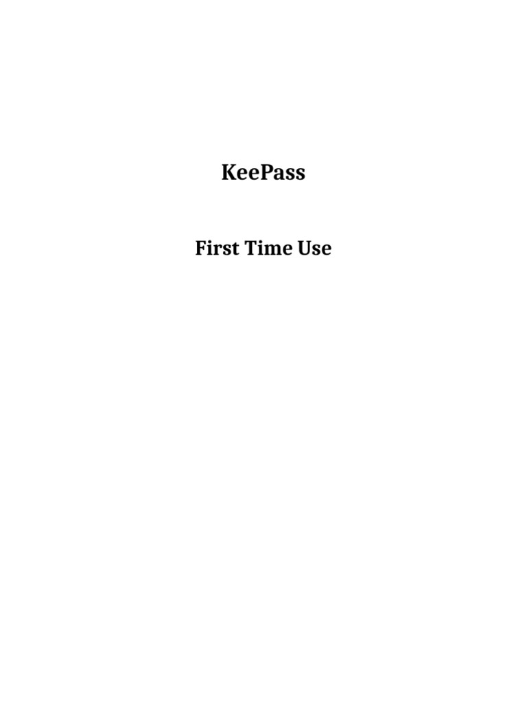 How To Use KeePass | PDF