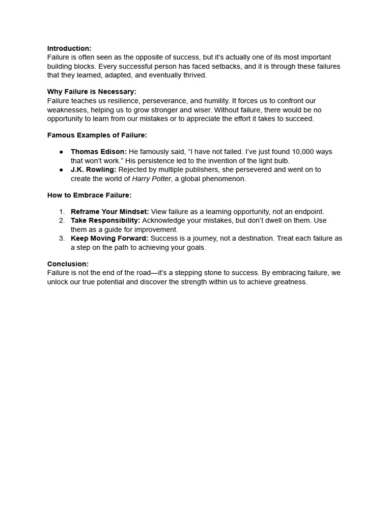The Role of Failure in Success | PDF