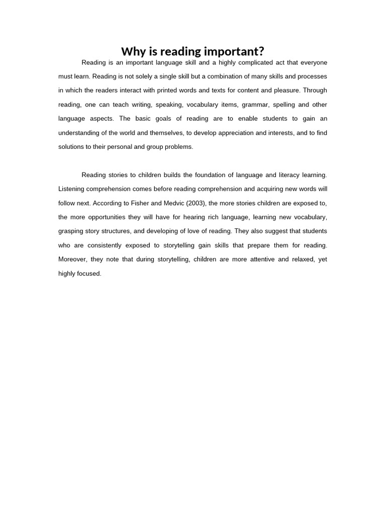 Why Is Reading Important | PDF