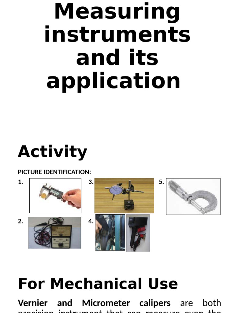 Measuring Instruments and Its Application | PDF | Engines | Vehicle Parts