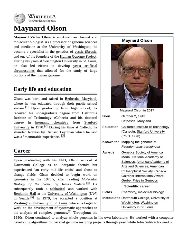 Maynard Olson Pdf Genetics Biotechnology