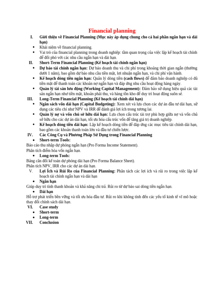Financial Planning | PDF