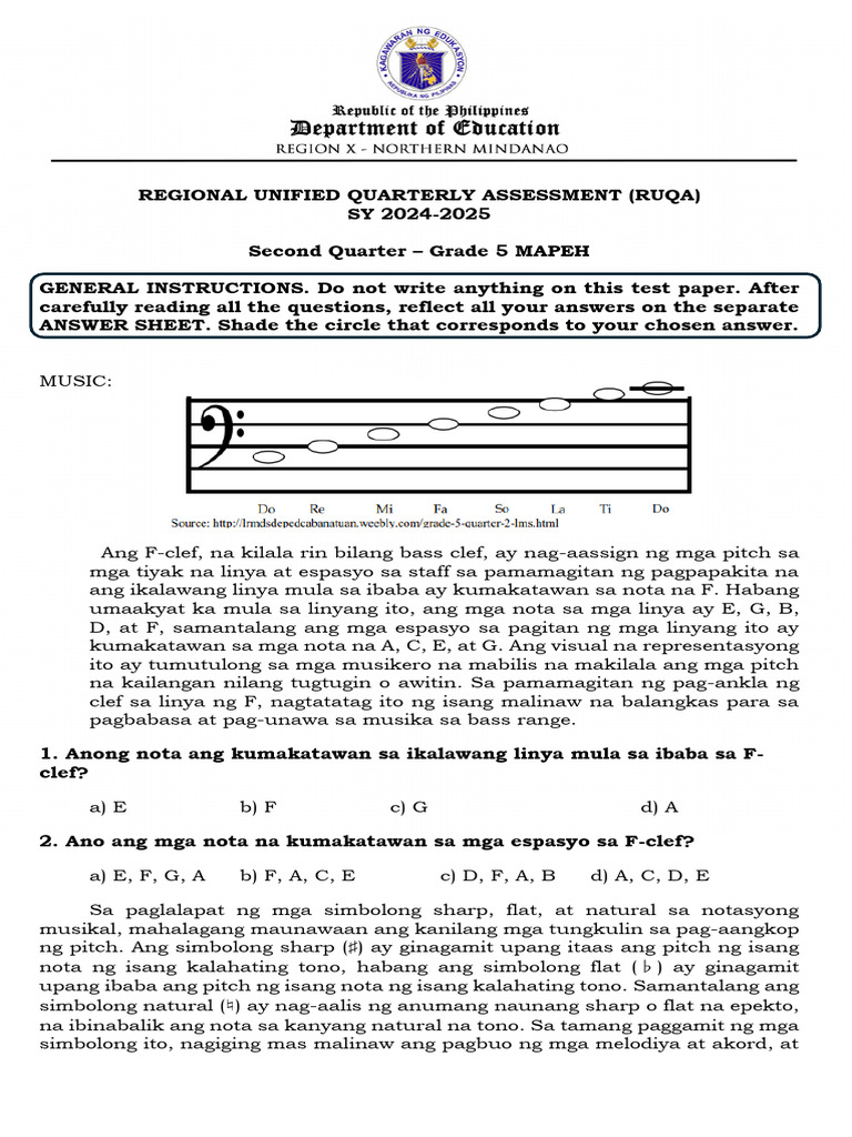 Grade 5 Mapeh q2 Final | PDF