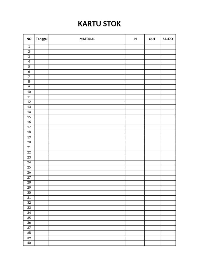 Kartu Stok | PDF