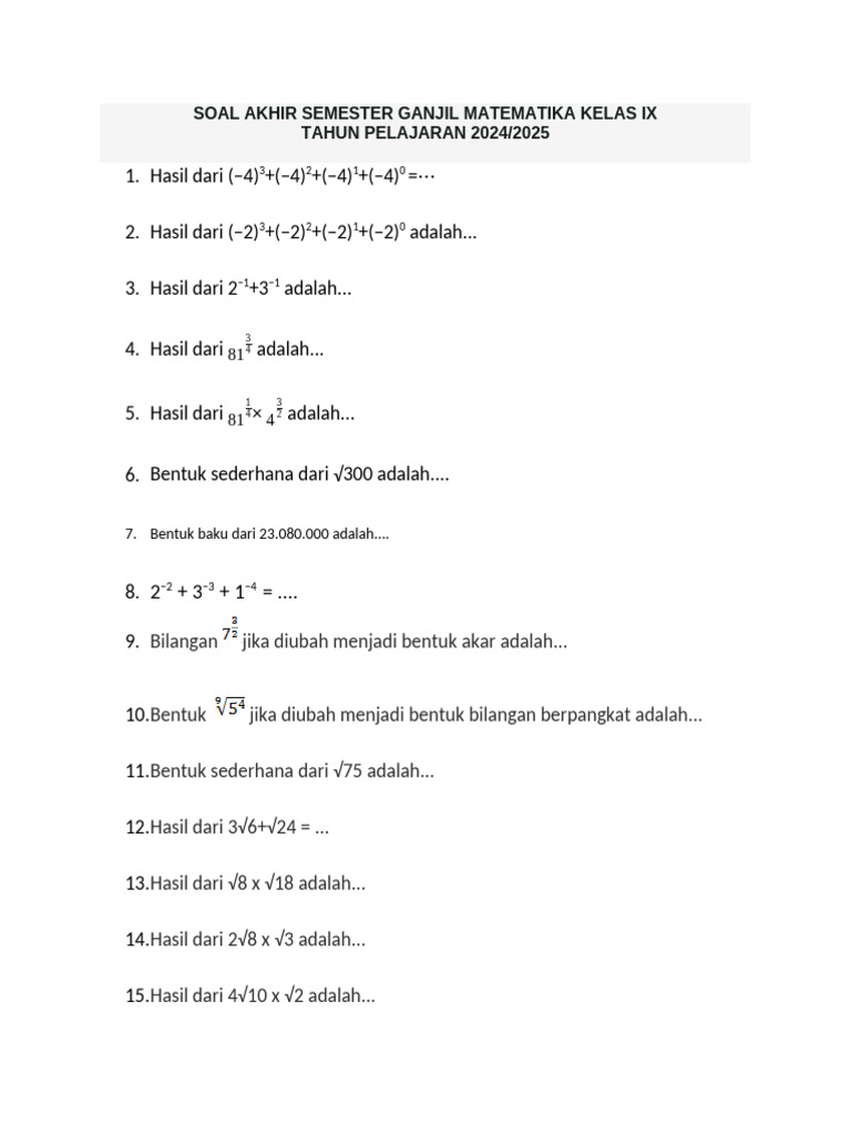 Kerjakan Latihan Soal Berikut | PDF