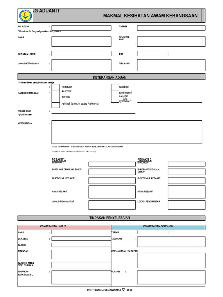Borang Aduan It | PDF