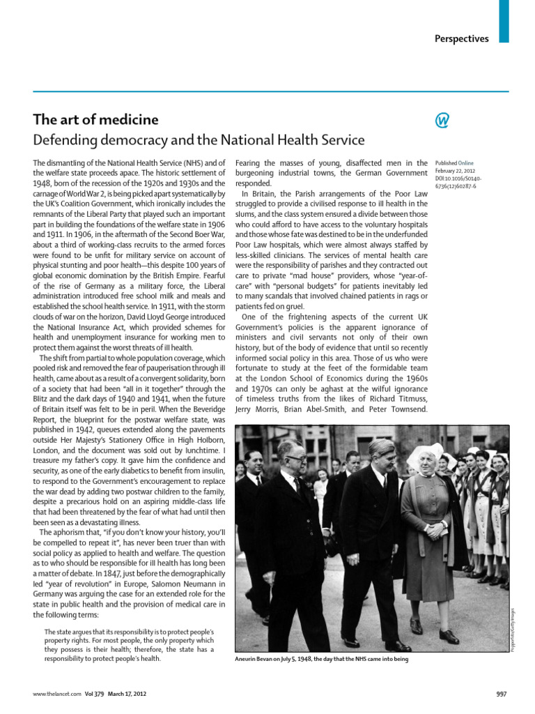 Defending Democracy and The National Health Servic | PDF | National ...