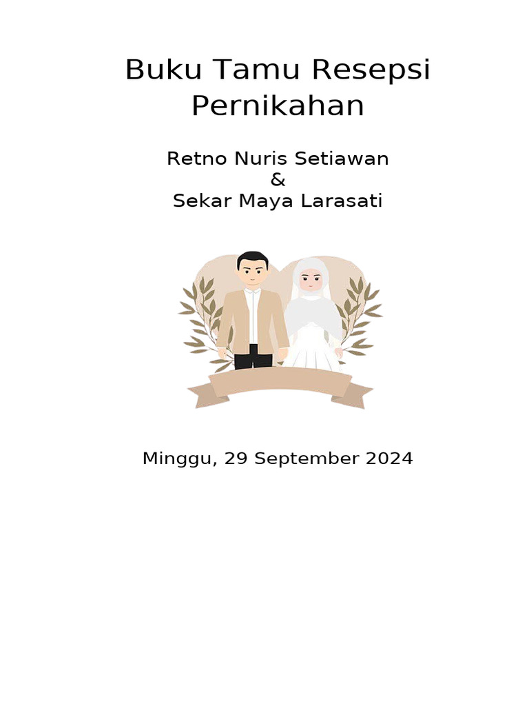 Buku Tamu Resepsi Pernikahan | PDF