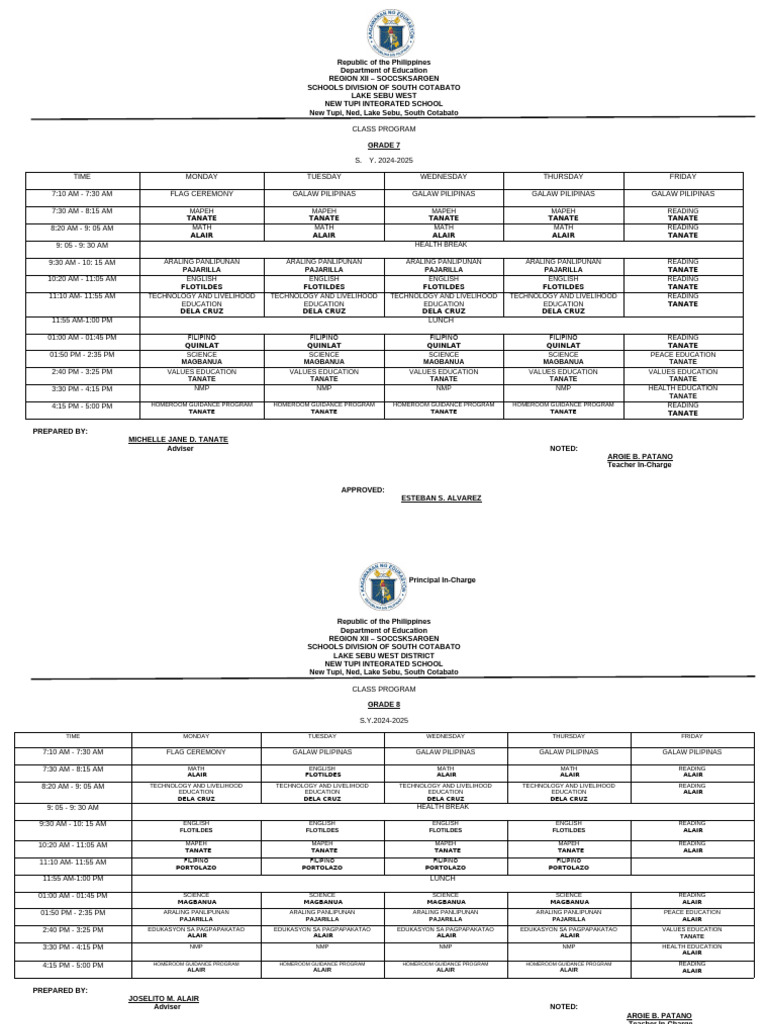 FINAL SCHED 2ND SEM | PDF | Science