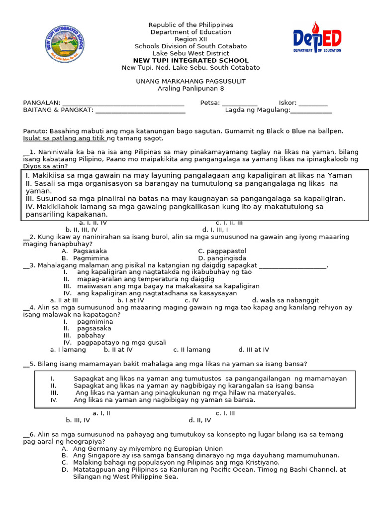 Exam With Hustisya | PDF
