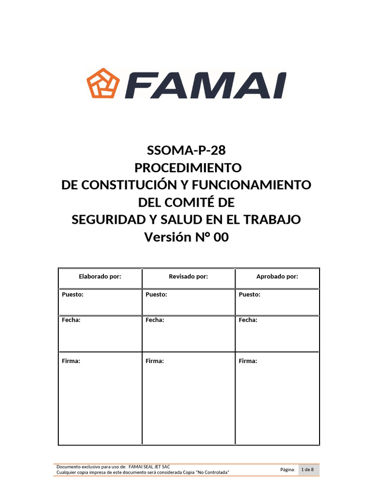 Conformación Del CSST FAMAI | PDF | Votación | Gobierno