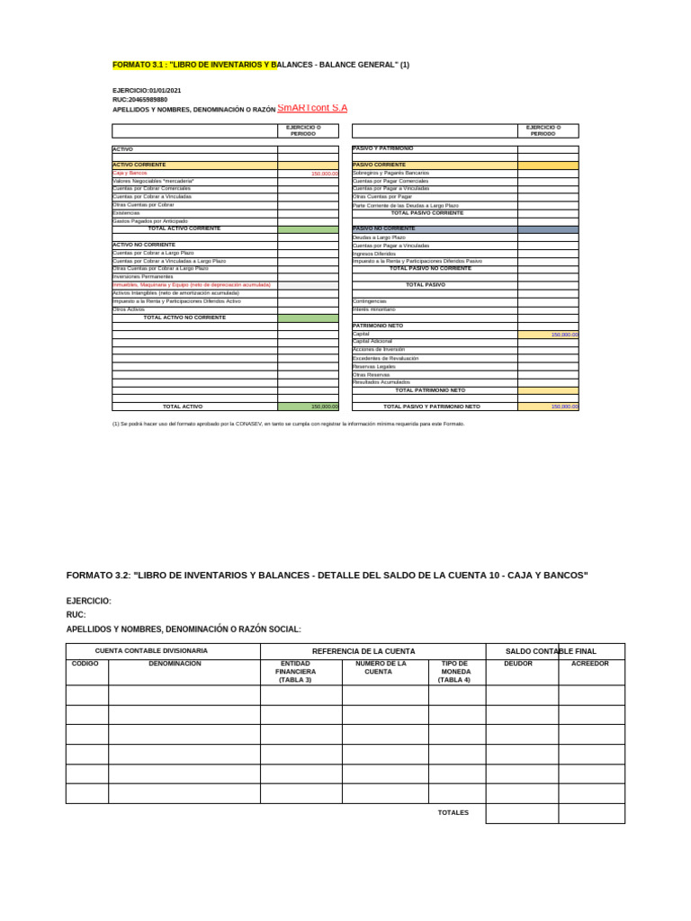 Balance General Ejercicio | PDF | Contabilidad | Compartir (Finanzas)