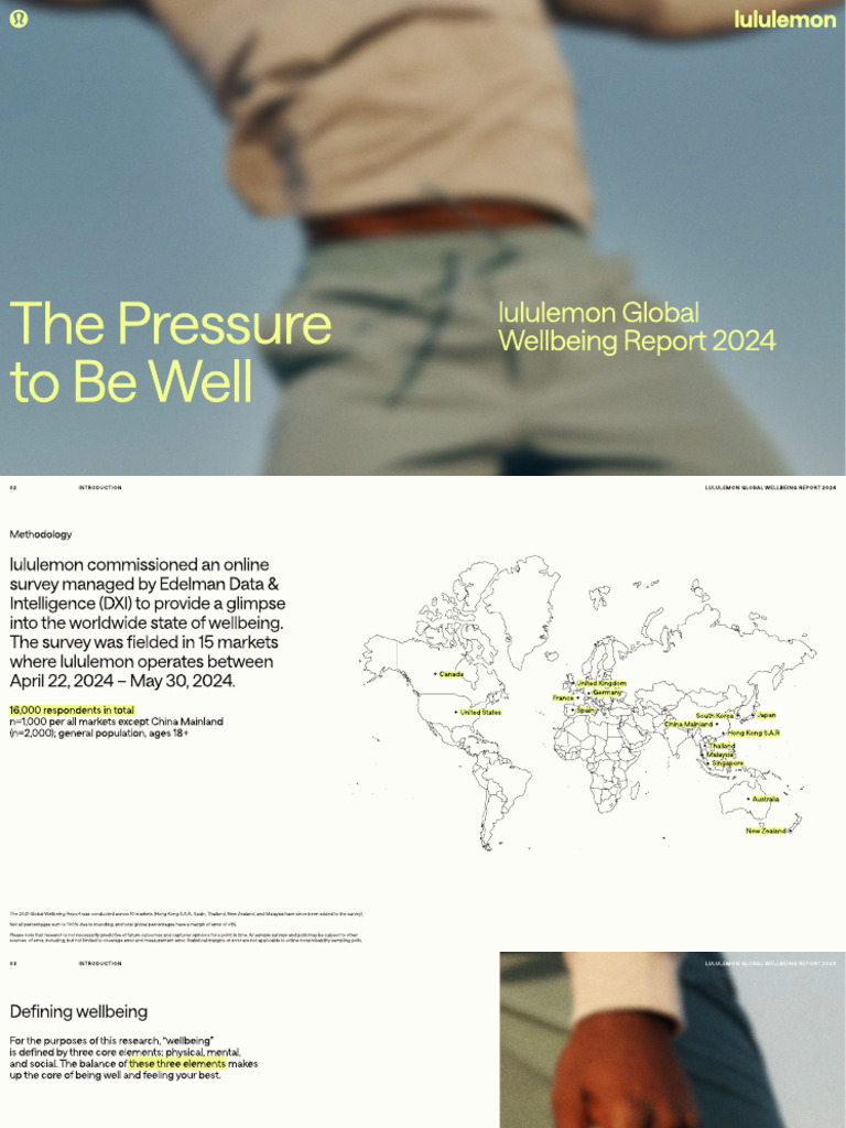 Lululemon 2024 Global Wellbeing Report | PDF | Well Being ...