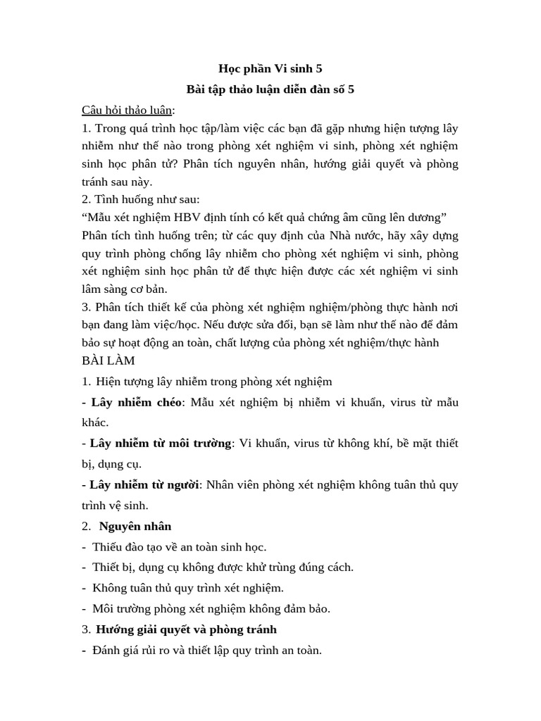 Bai Tap Thao Luan Dien Dan Bai 5 Đã Làm | PDF