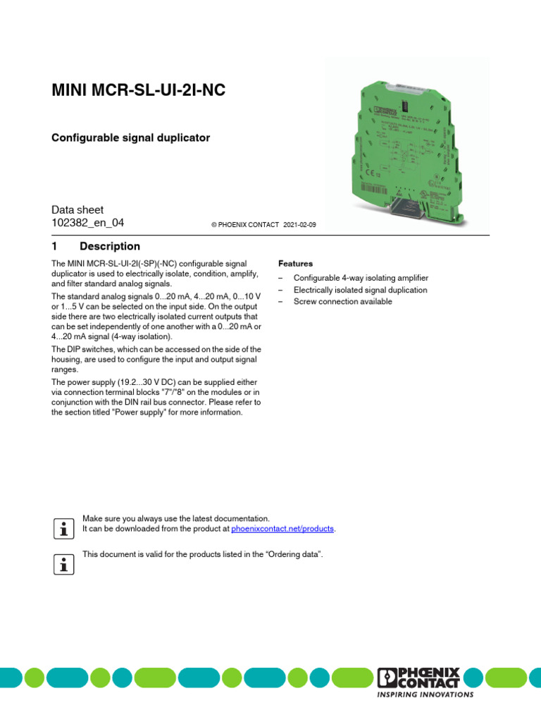 Configurable Signal Duplicator - English Mini-Mcr-Sl-Ui-2i | PDF ...